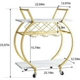 Gold Bar Carts 2 Tiers Rolling Home Serving Cart with Wine Rack and ...
