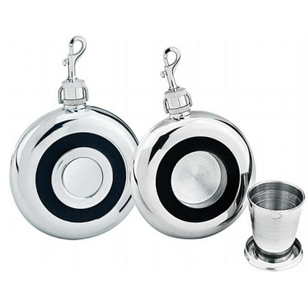 Corporal Built-in Collapsible Shot Cup Round Flask - 8 oz | Walmart Canada