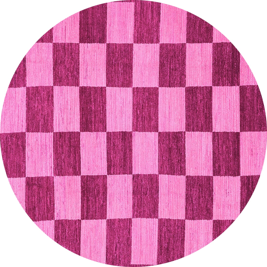 Ahgly Company Indoor Round Checkered Pink Modern Area Rugs, 8' Round ...
