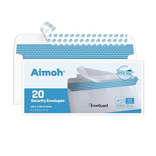 20 #10 Security Tinted Self-Seal Envelopes - No Window, EnveGuard, Size ...