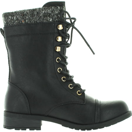 Forever Link - Forever Link Womens Mango-31 Round Toe Military Lace up ...