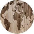 Elastic Edged Round Tablecloth World Map On Wooden Wall, for Holiday ...