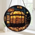 Bakery Shop Window Stained Glass Suncatcher Window Hanging, Evening ...