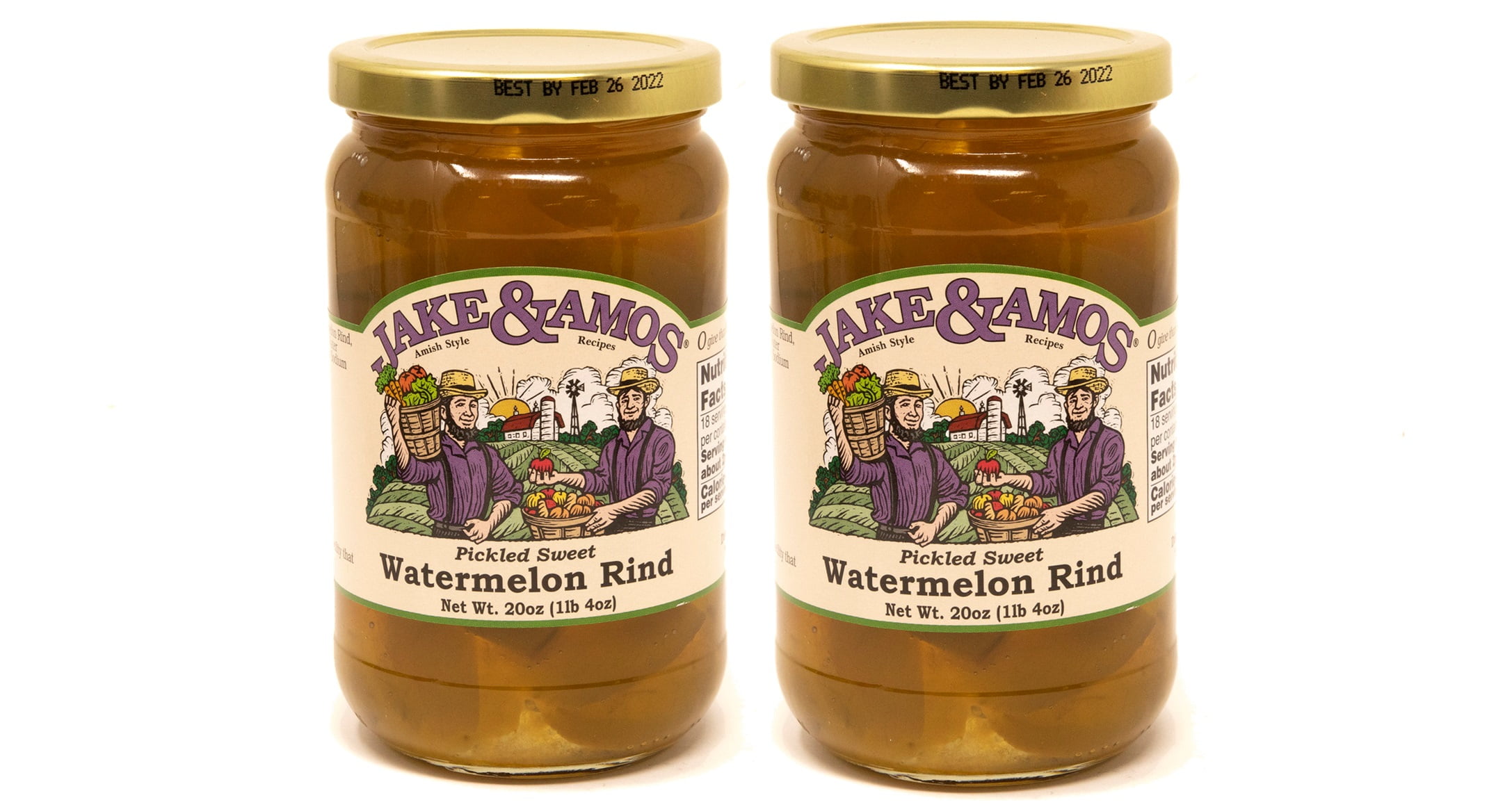 Jake & Amos Pickled Sweet Watermelon Rind, 2-Pack 20 oz. Jars - Walmart.com