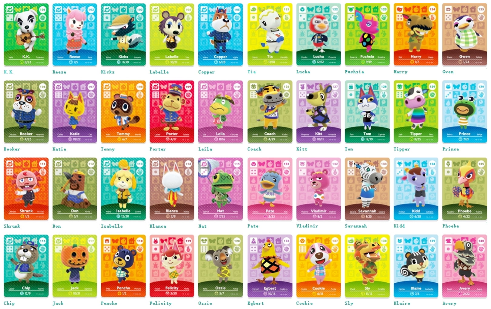 Buy Animal Crossing Amiibo Cards - Series 2, 106-Pcs Sanrio series + New Horizons Villagers ...