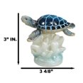 Ocean Marine Blue Giant Sea Turtle Swimming Over LED Light Coral Reef ...