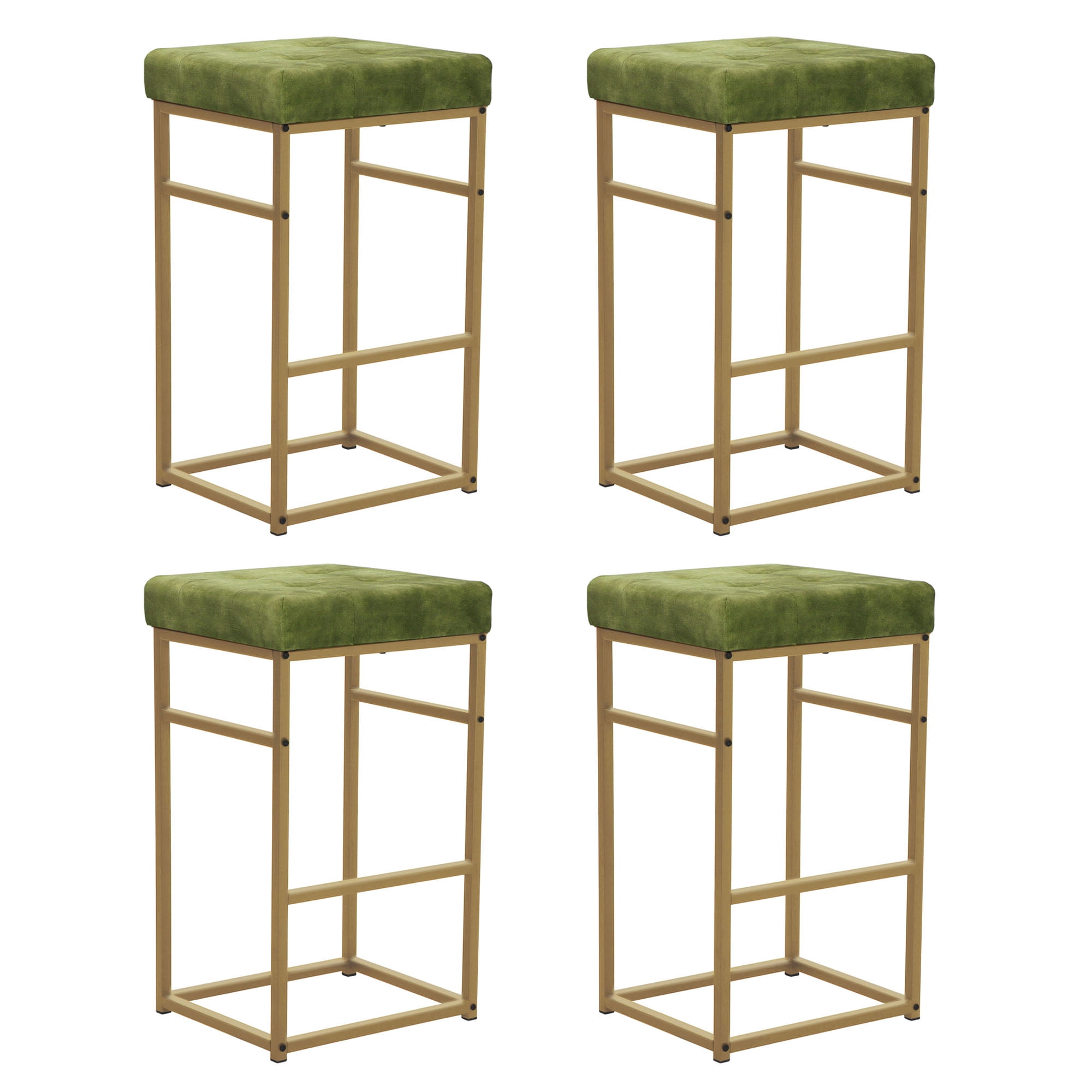 LEEJAY 30 Inch Green Backless Counter Height Bar Stool,Set of 4 ...