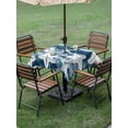 Abstract Blue Ocean Starfish Square Outdoor Tablecloth with Umbrella ...