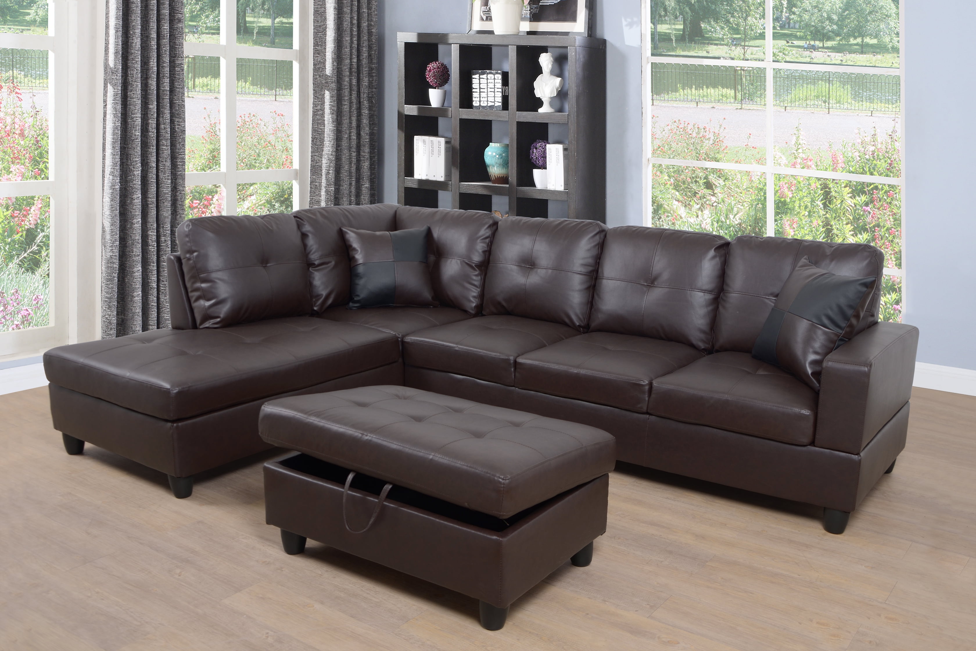Rick Left Hand Sectional Sofa Set with otttoman - Walmart.com