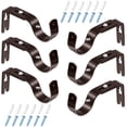 6 Pieces Curtain Rod Brackets General Adjustable Curtain Rod Holder ...