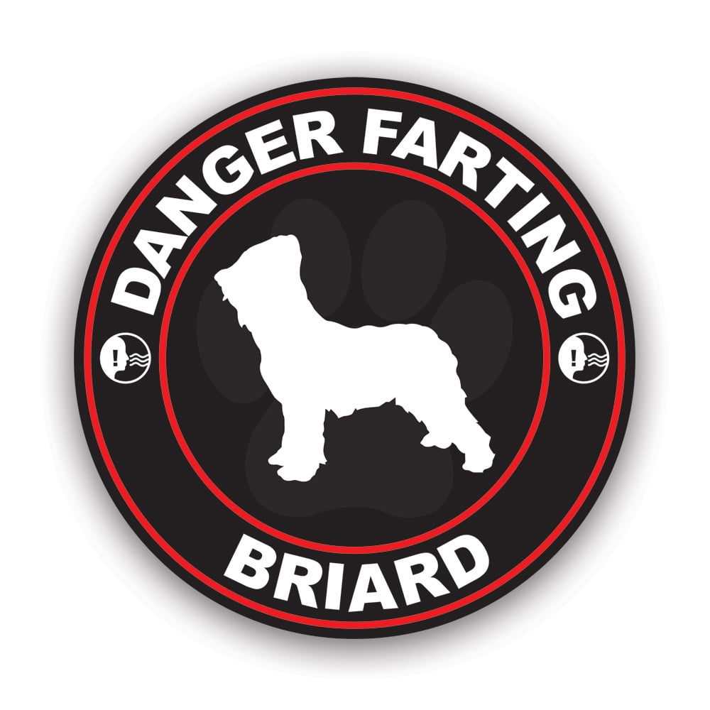 Danger Farting Briard Sticker Decal - Self Adhesive Vinyl ...
