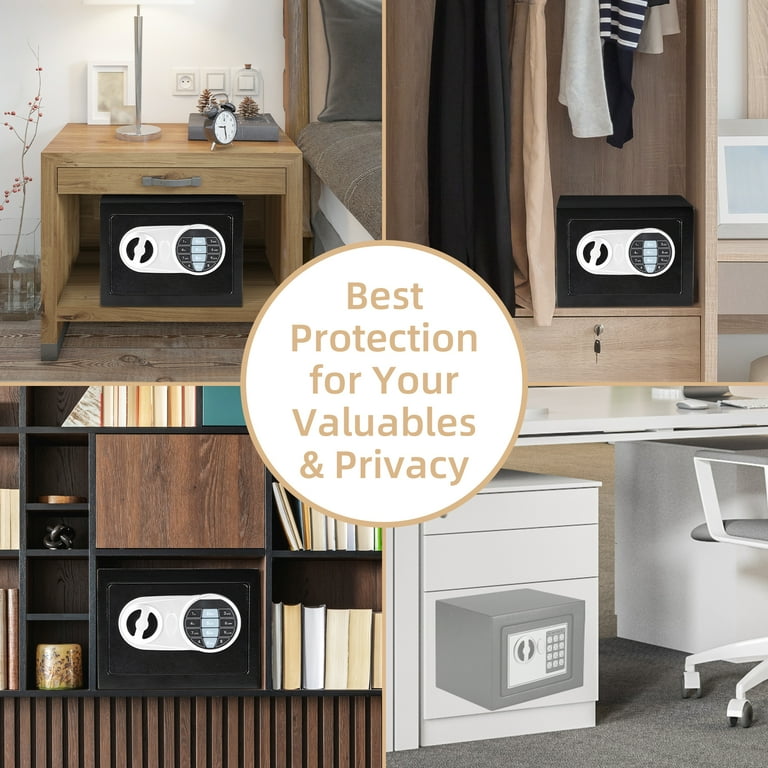 Key Lock Safe Flexzion Small Digital Safe With Keypad - Cash Safe Box ...
