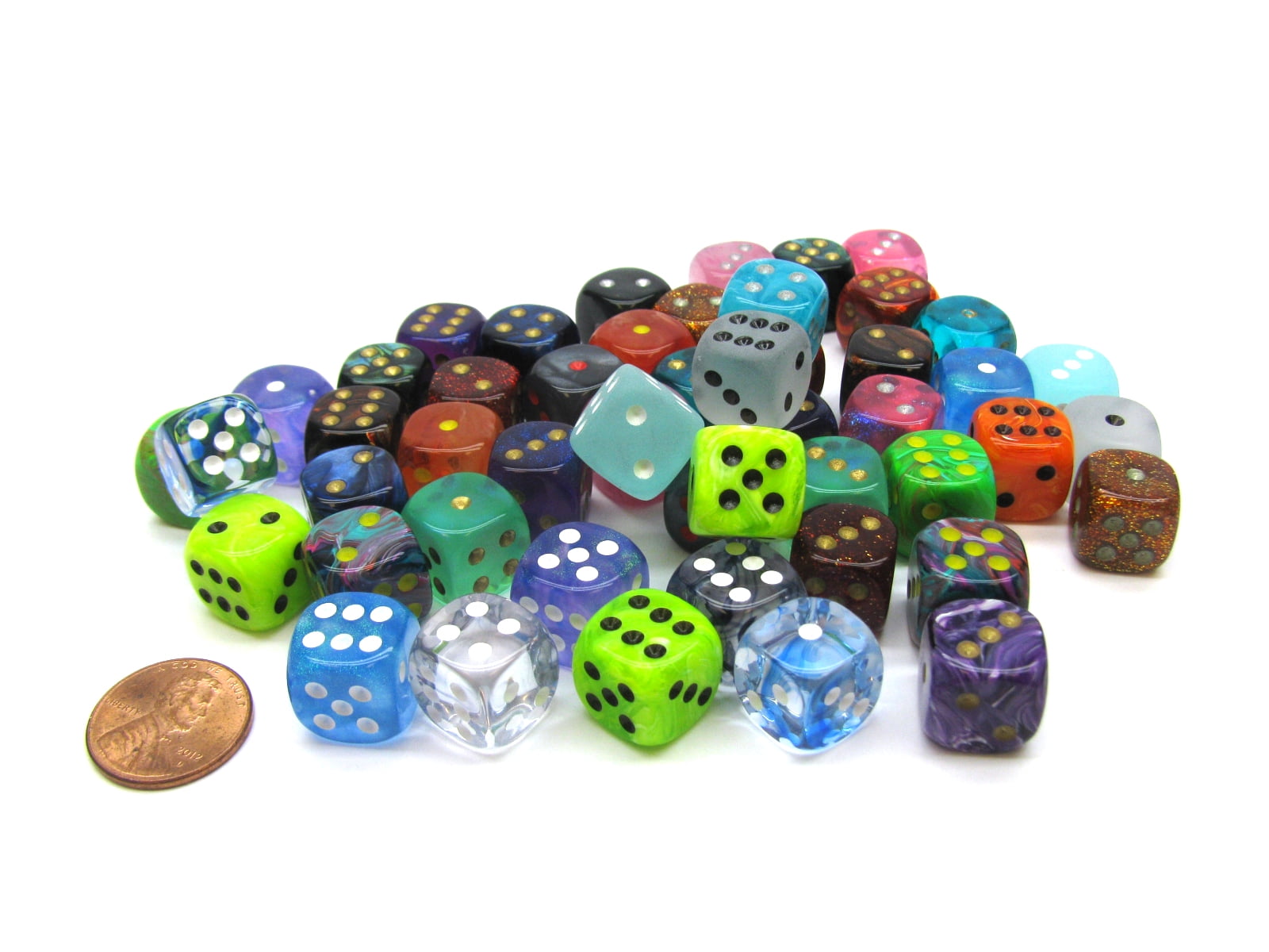 Bag of 50 Assorted Loose Signature 12mm D6 Dice - Walmart.com