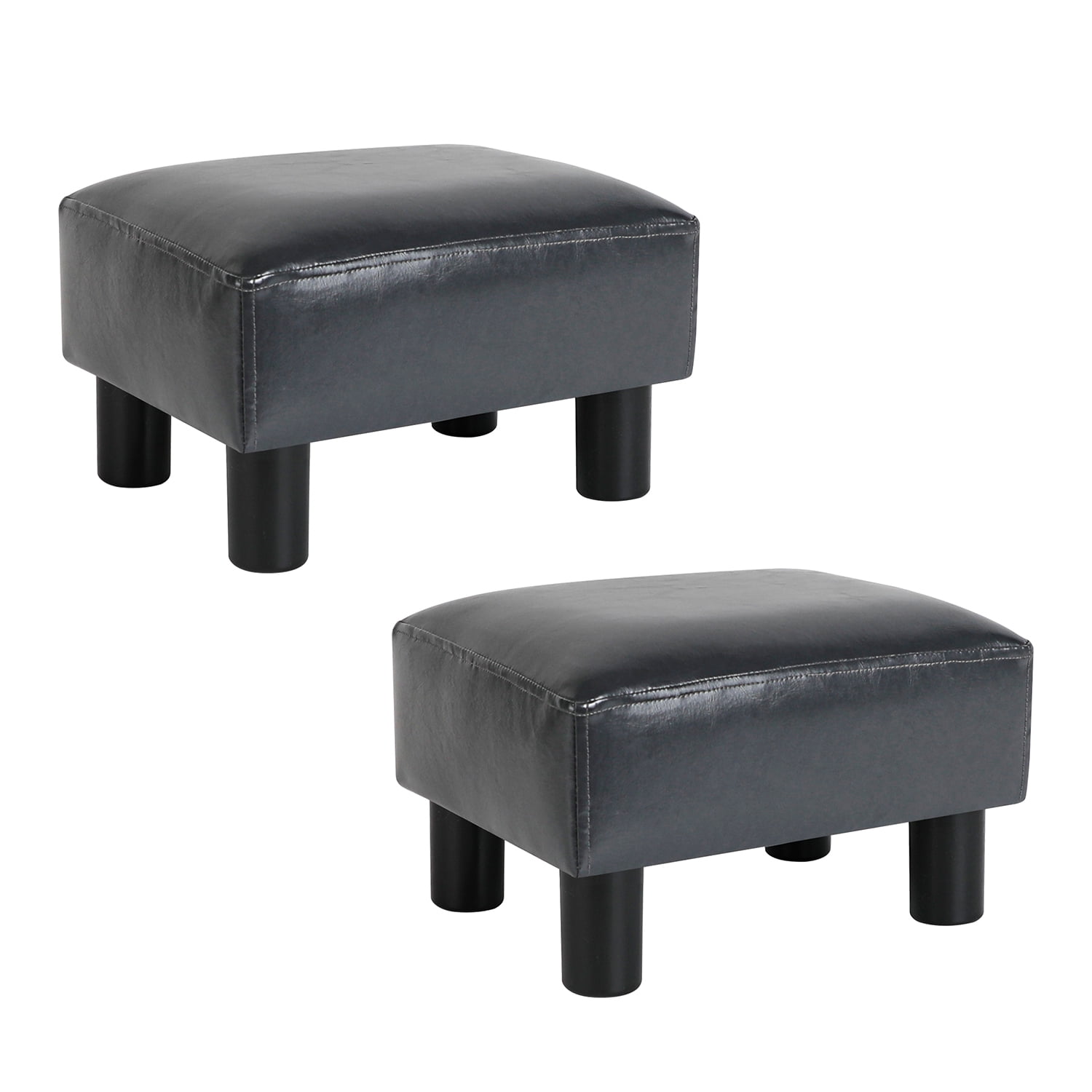 Modern Small Faux PU Leather Footstool Ottoman Footrest Stool Seat ...