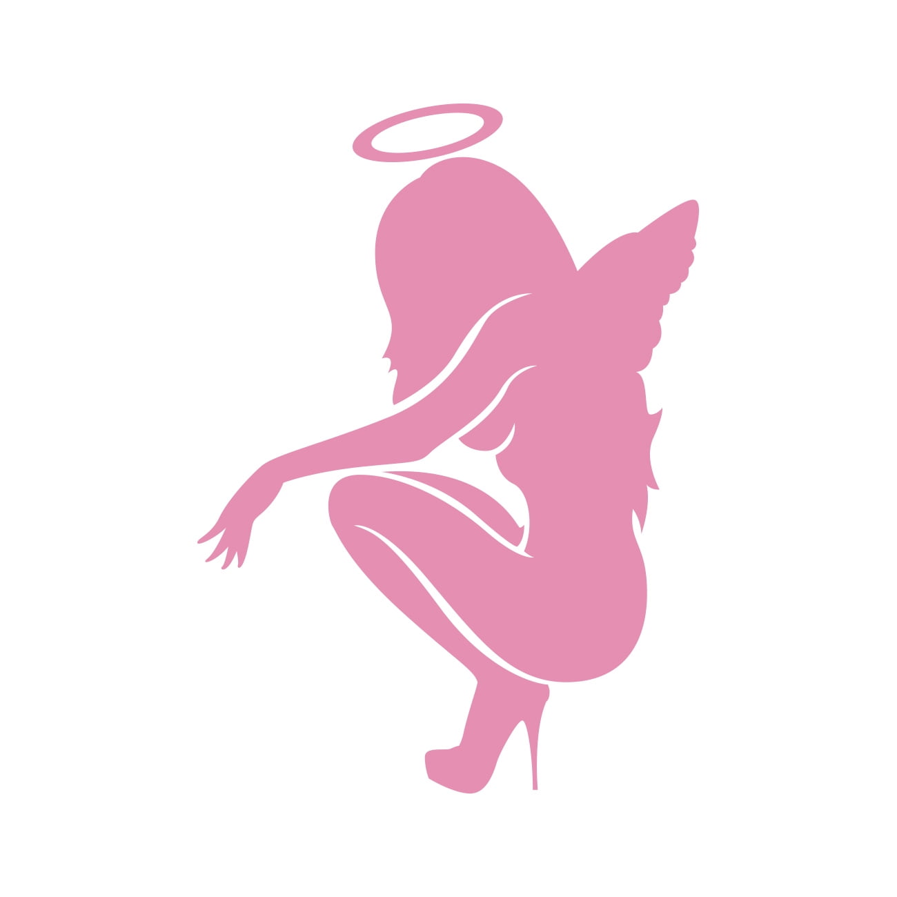 Kneeling Sexy Angel Sticker Decal Die Cut Self Adhesive Vinyl