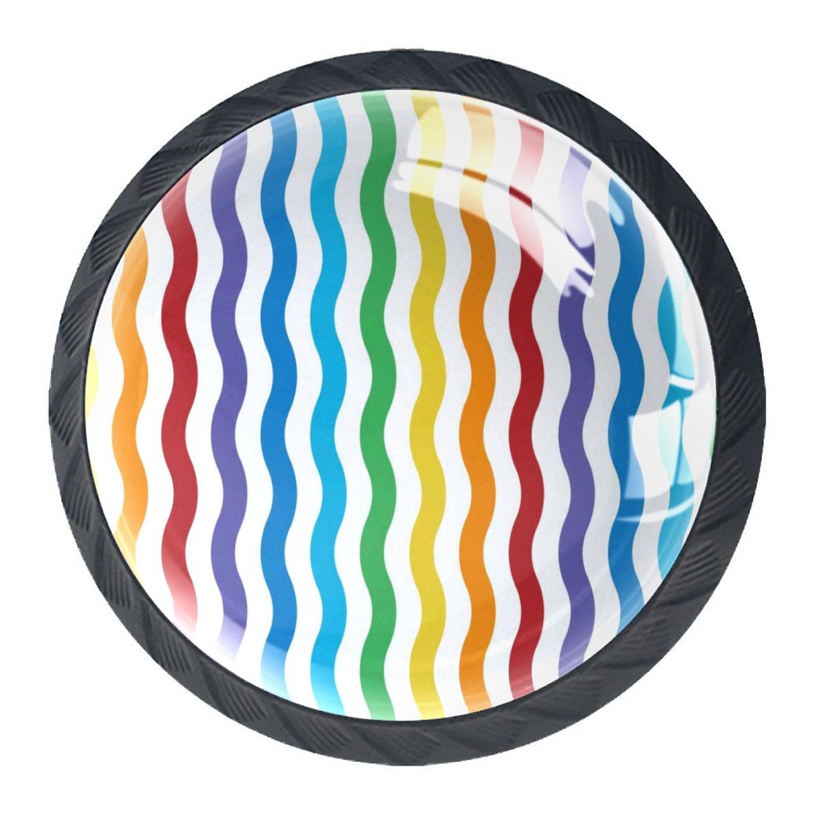 4 Pcs Wavy Rainbow Knobs for Kitchen Cabinet Cupboard Dresser Bookcase ...