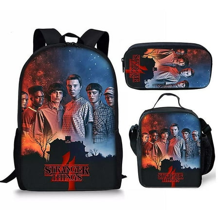 Stranger Things 4 Hellfire Club Backpack Student School Bag Three Piece ...