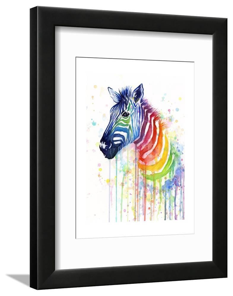 Rainbow Zebra Framed Print Wall Art by Olga Shvartsur Sold by Art.Com ...