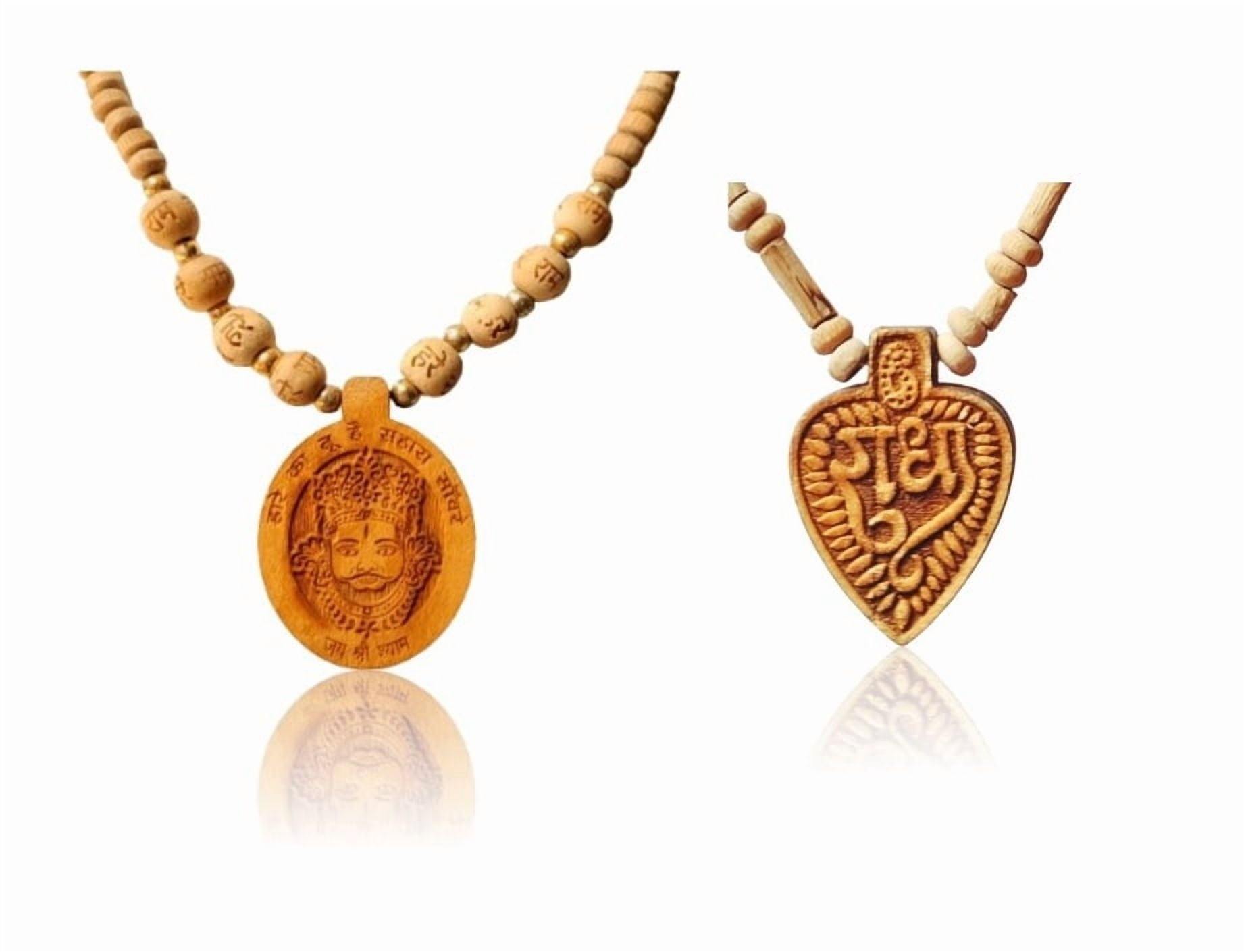 Kamada Combination of Shri KhatuShyam ji round pendant tulsi mala and ...