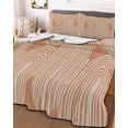 Abstract Lines Quilts Bedding Set King Size Mid Century Orange Vintage ...
