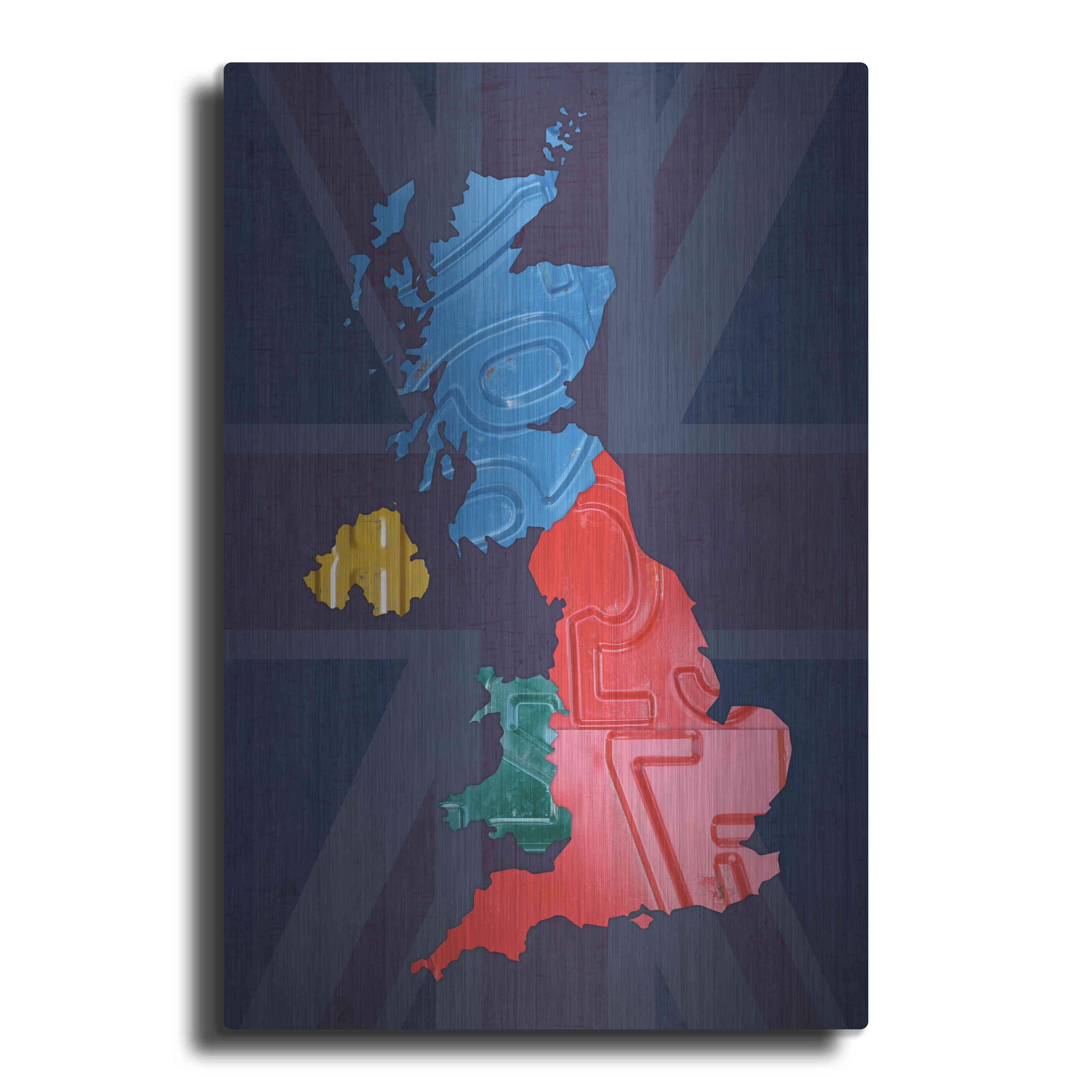 Luxe Metal Art 'UK Map' by Design Turnpike, Metal Wall Art, 12"x16 ...