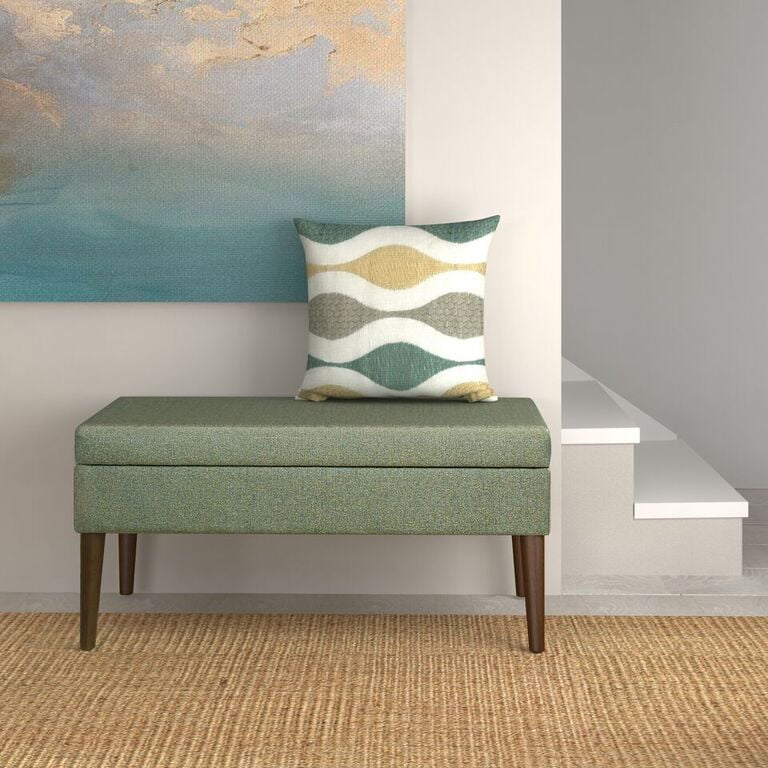 HomePop Mid Century Storage Bench, Teal - Walmart.com