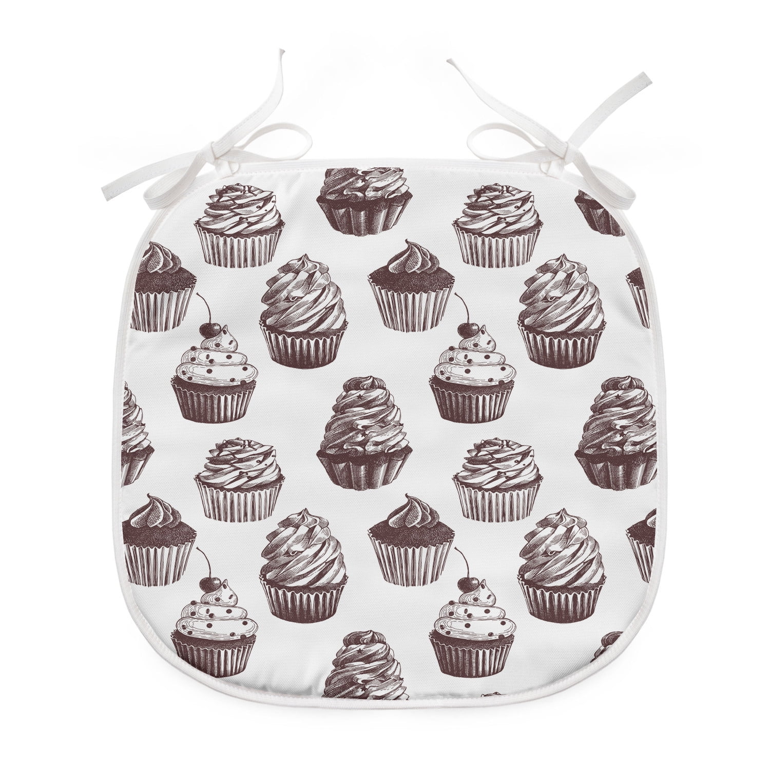 Cupcake Dining Chair Pad, Delicious Desserts Food Yummy Chocolate Cake ...