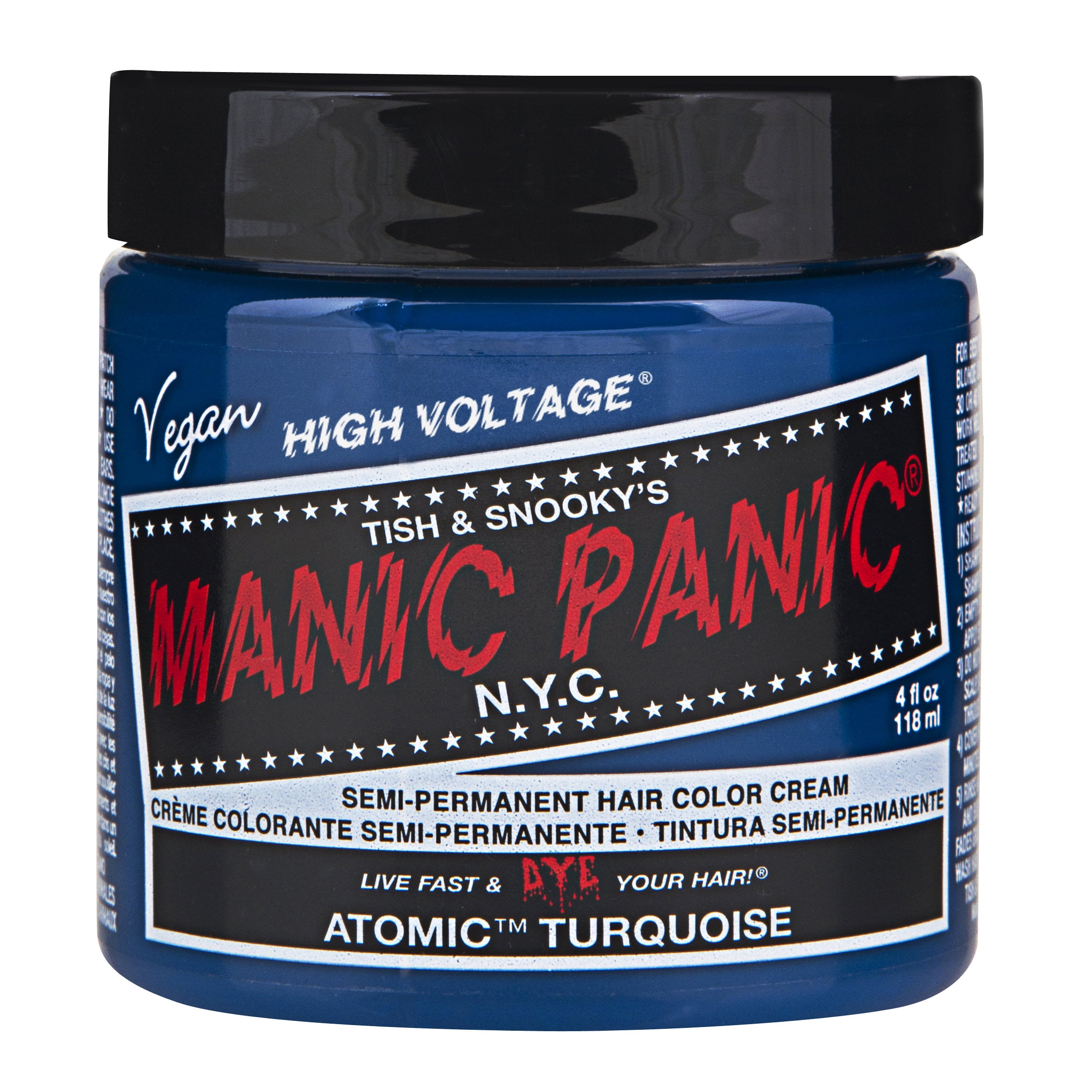 Atomic Turquoise Classic High Voltage Semi-Permanent Hair Color, 4 fl ...