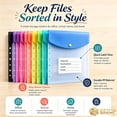 11-Hole Expanding File Pockets Assorted Colors, Transparent Expandable ...