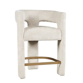 Gwen Luxury Jacquard Fabric Upholstered Counter Stool with Sculpted ...