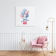 Stupell Industries Pink & Blue Handbag Balloons Canvas Wall Art, design ...