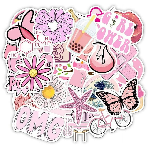 HSHDLDF Vinyl Pink Vsco Stickers Laptop Stickers Pack 50 Pcs Cute ...
