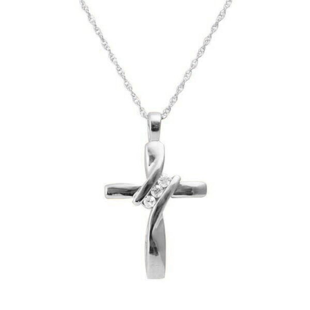 Click here for Maskred 925 Silver Plated Cross Crystal Necklace S... prices