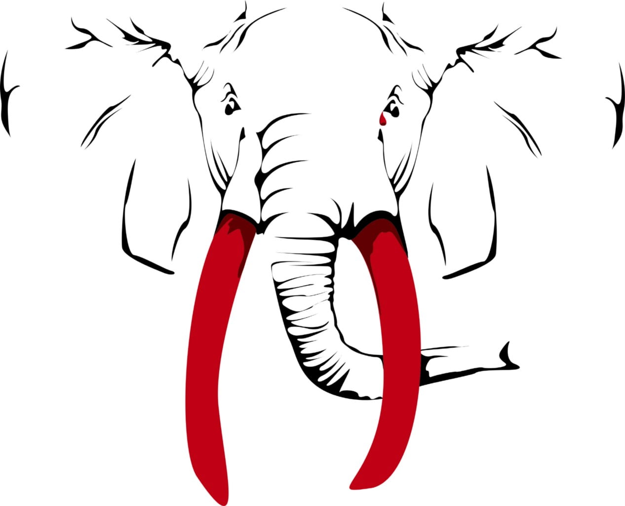 Design With Vinyl Artwork animal Elephant Red Tusks Crying Tear Sadness ...