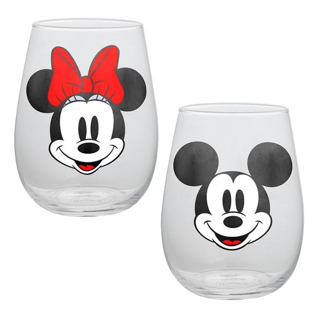 Mickey Mouse 794778 Mickey Mouse 18 oz Mickey & Minnie Glasses - Pack ...