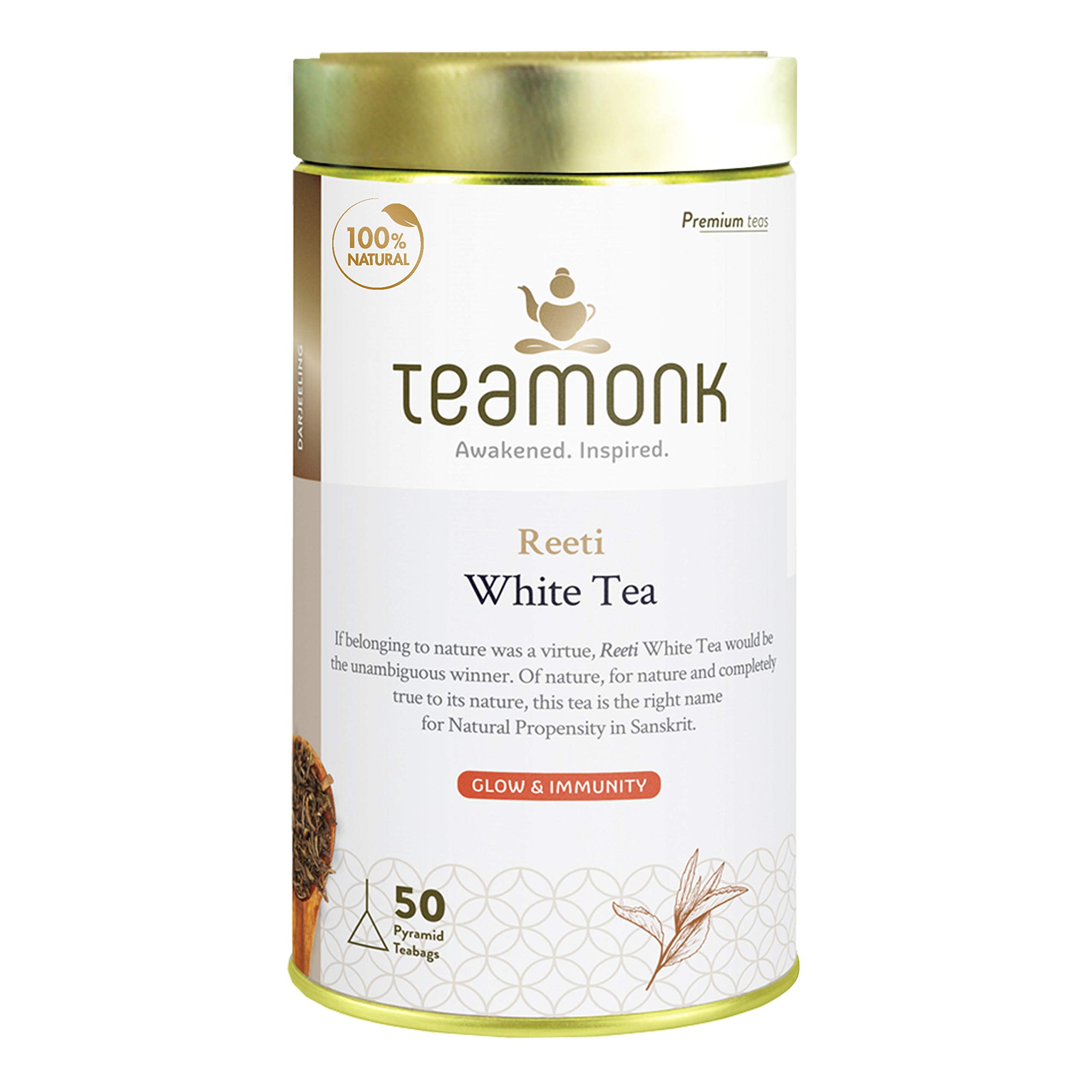 Teamonk Reeti USDA Certified Organic Darjeeling White Tea Bag Pack ...
