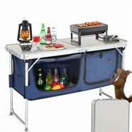 Camping Table Hanging Hole Upgrade Foldable Desk for Backyard Camping ...