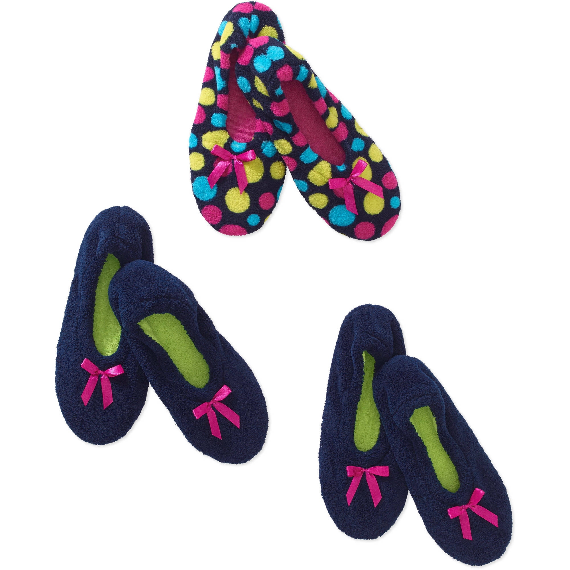 Women's Essential 3 Pack Ballerina Slipper - Walmart.com