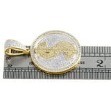 10K Yellow Gold Diamond Medallion 3D Money Dollar Sign Pendant 1.55 ...