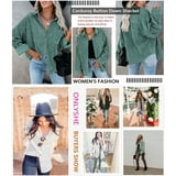 KISSMODA Women Corduroy Shirts Flannel Shacket Jacket Casual Long ...