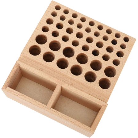 48 Holes Wooden Leathercraft Tool Holder, Leather DIY Tool Holder Case ...