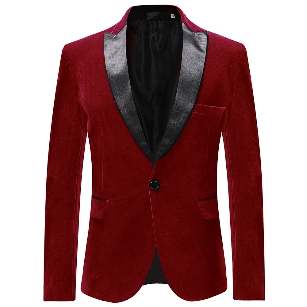 Cloudstyle Velvet Business Jacket For Men Slim Fit Men's Peak Lapel ...