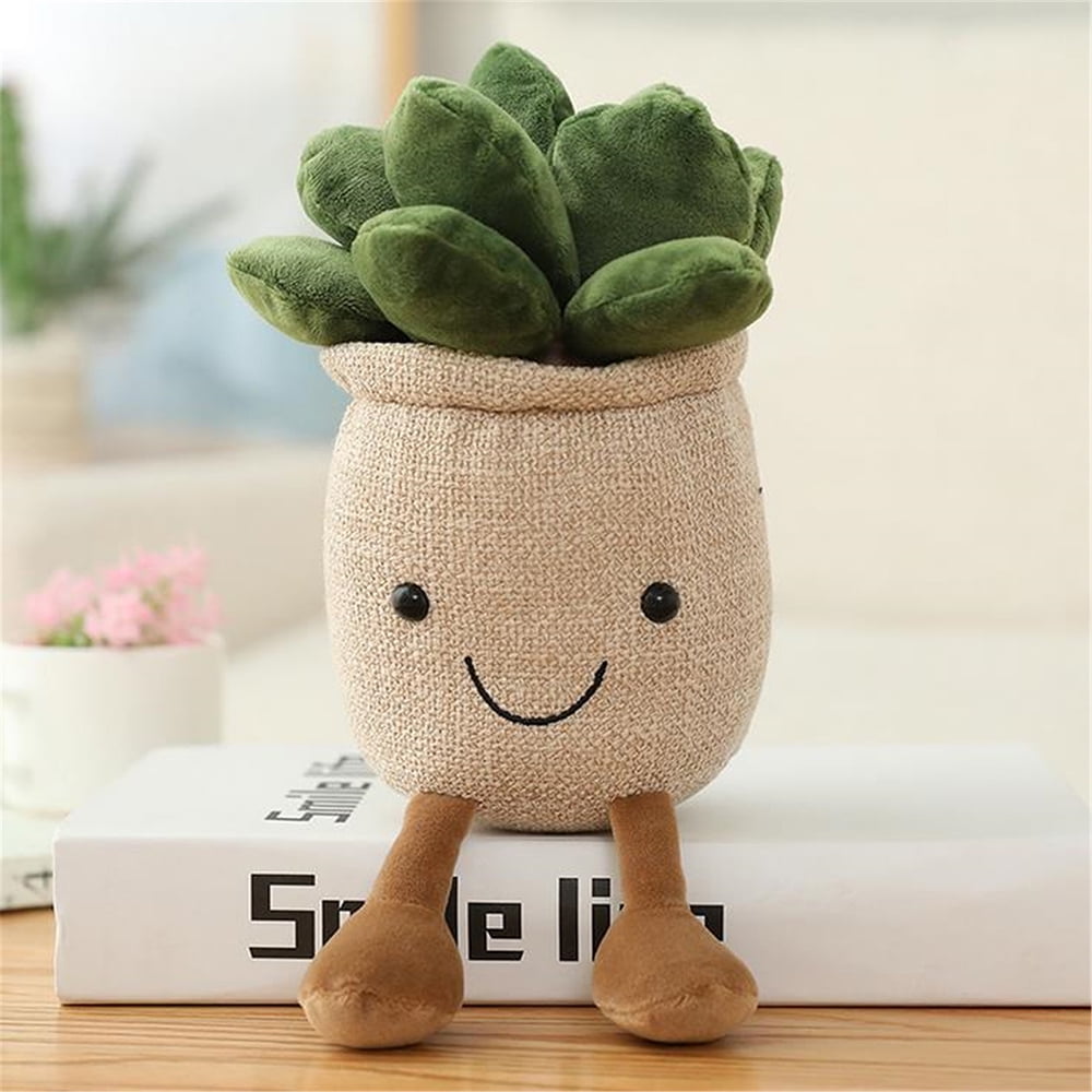 Smiling Potted Plant Plush Toy Happy Cactus Plushie Lifelike Tulip ...
