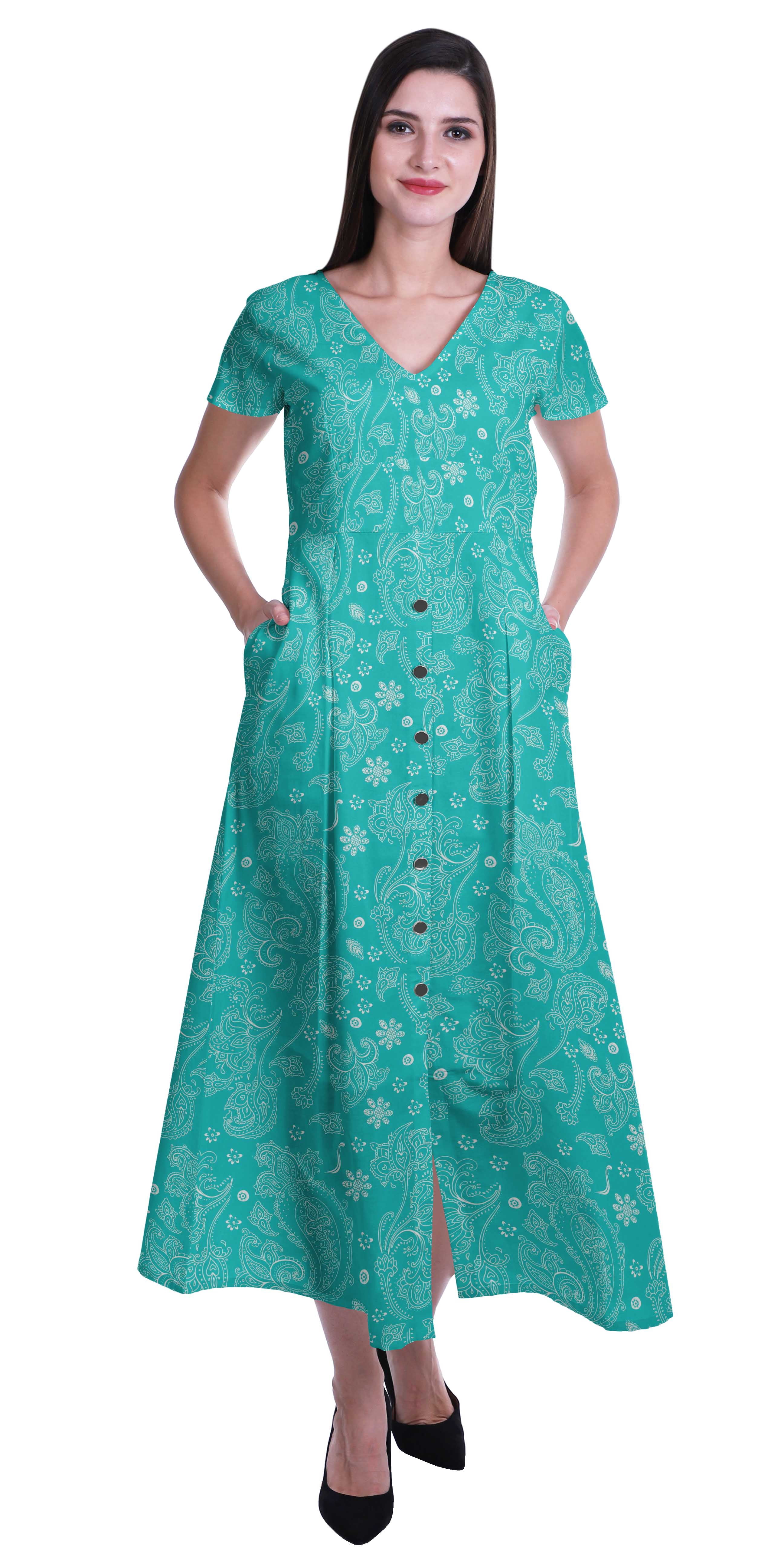 Moomaya Long Maxi Dress For Womens Short Sleeve Formal/Casual Dress ...