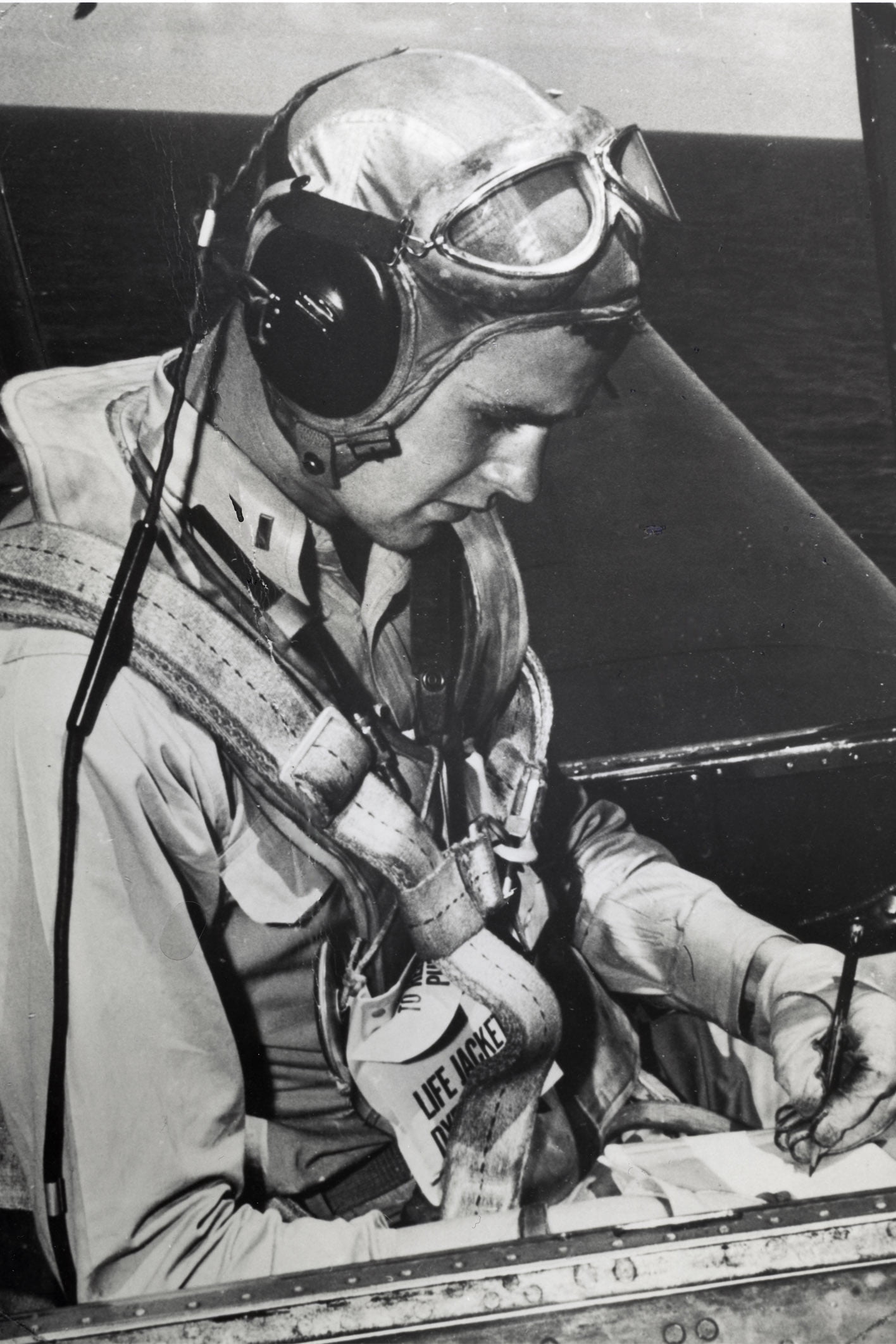 24x36 gallery poster, President George H. W. Bush in his Grumman TBF ...