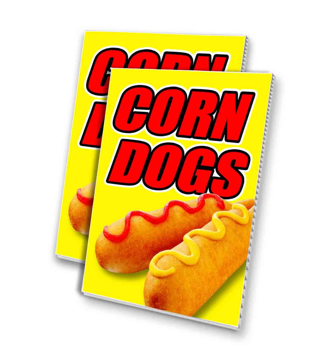 Corn Dogs Yellow Bkgnd (24" X 36") 4mm Corrugated Plastic Panel ...