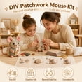 Patchwork Mouse DIY Kit - Handmade Sewing Craft Set with Floral Fabric ...