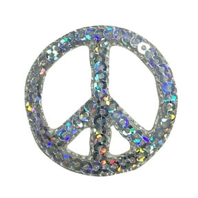 2" Black Peace Sign - Iron on Applique/Embroidered Patch - Walmart.com