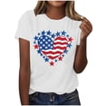 JOANKDMI American Flag Womens Shirt Memorial Day Crewneck Loose Fit 4th ...