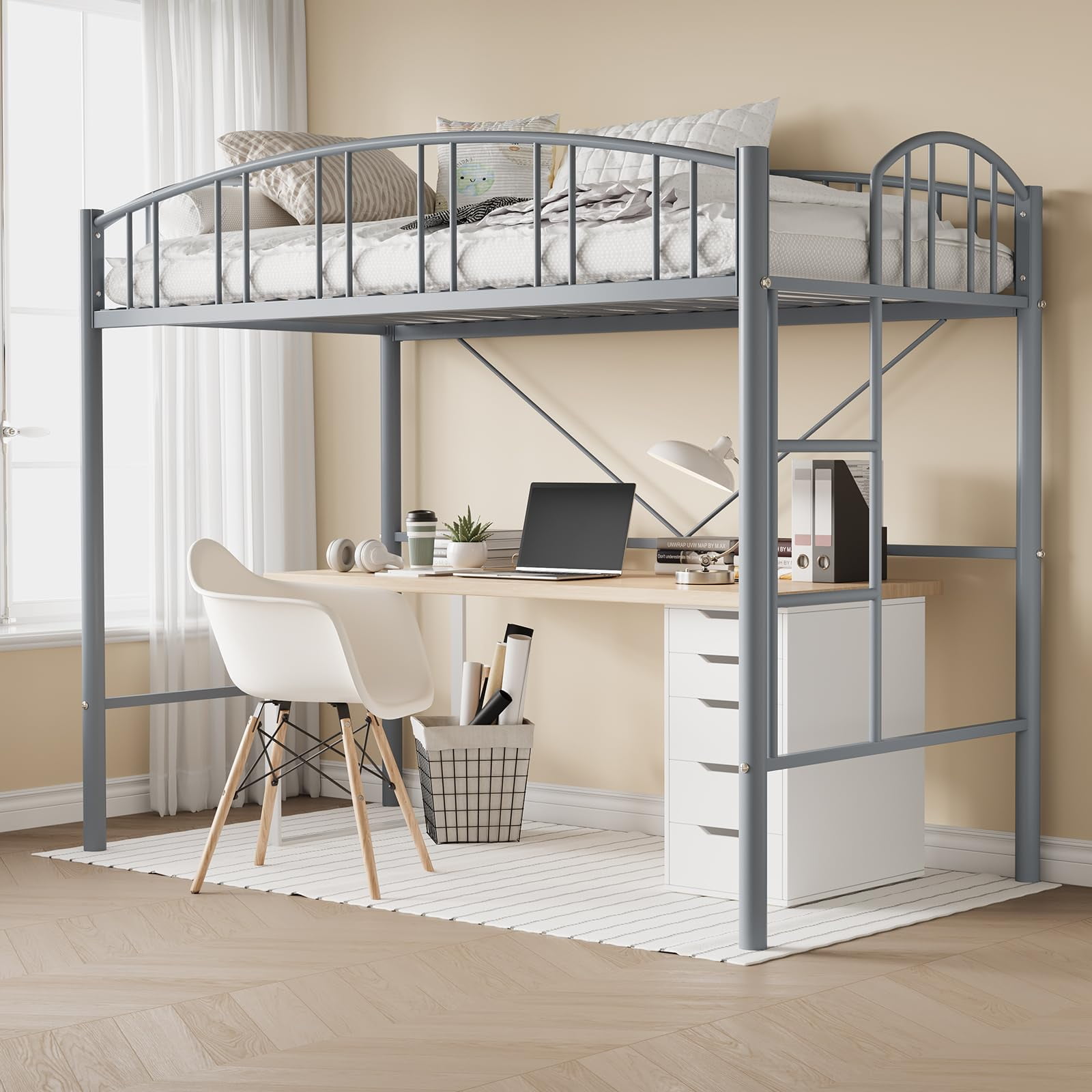 Click here for Akdsteel Twin Size Loft Bed - Heavy Duty Metal Lof... prices